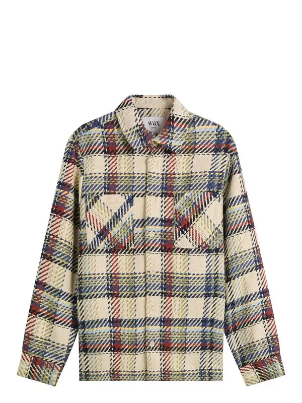 WAX LONDON Whiting Jazz Weave Overshirt - Ecru/multi