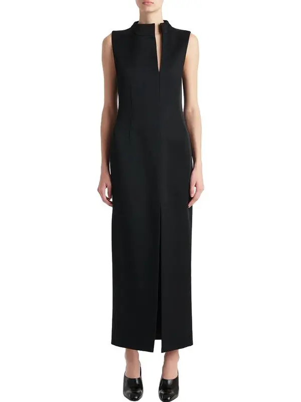 Khaite Lowen Crepe Midi Dress - Black