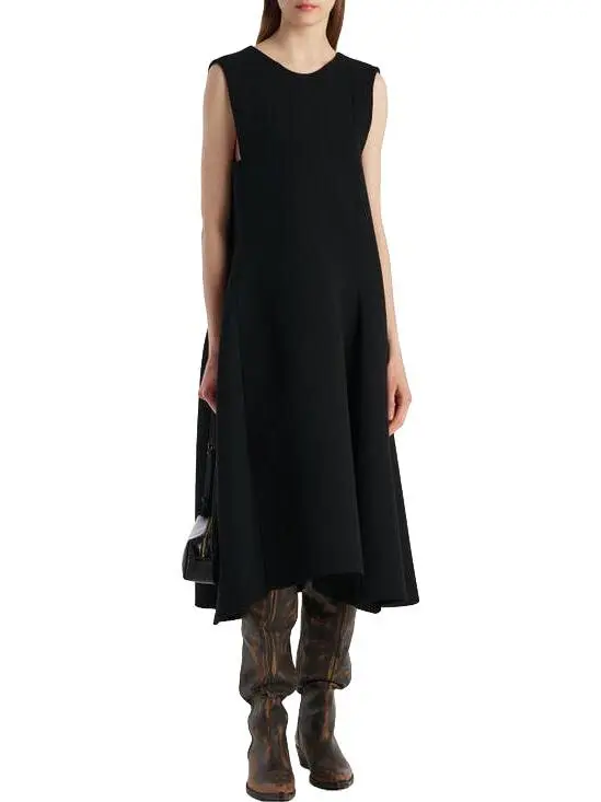 Khaite Medow Fit & Flare Midi Dress - Black