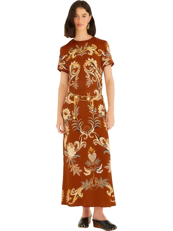Farm Rio Arabesque Paradise Maxi Dress - Arabesque Paradise Orange