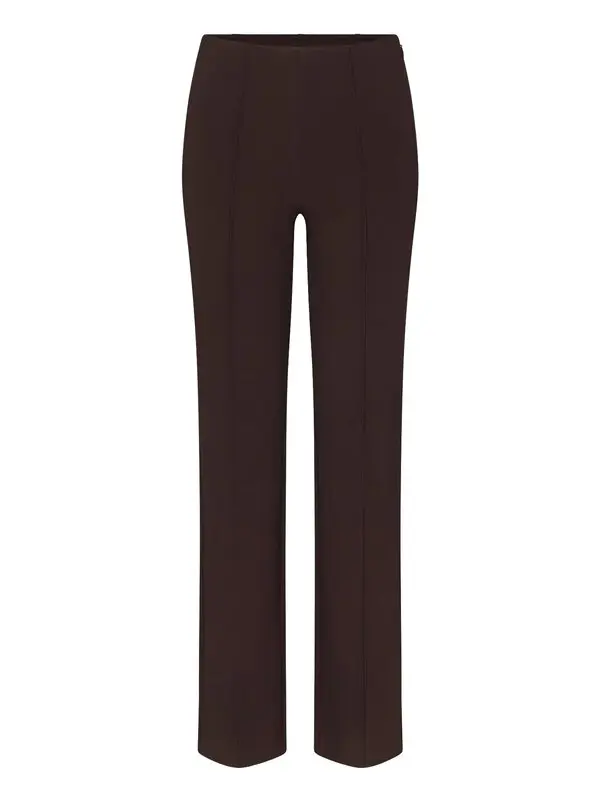 SKIMS High-waisted Pintuck Straight Pants - Espresso