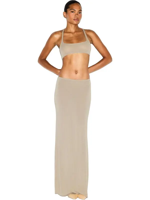 SKIMS Sheer Modal Long Skirt - Dune