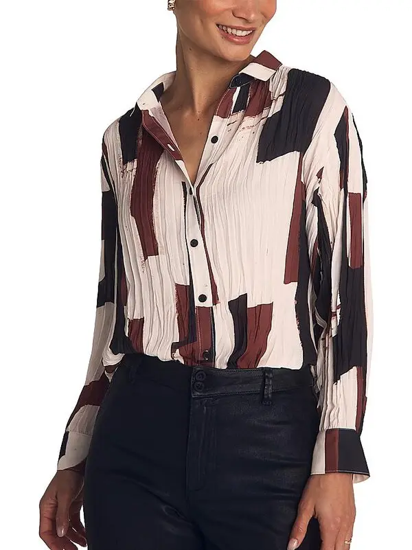 Bella Dahl Pleated Button-down Shirt - Modern Art
