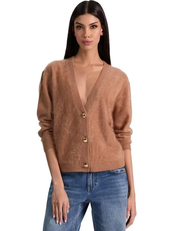 Alice + Olivia Bradley Cashmere Cardigan - Brown