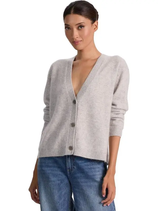 Alice + Olivia Bradley Cashmere Cardigan - Grey