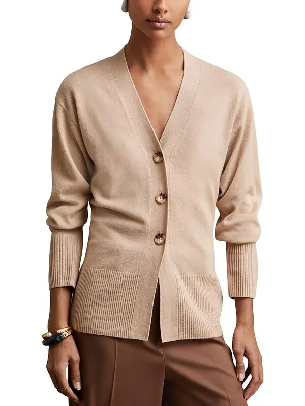REISS Fitted Cardigan - Neutral