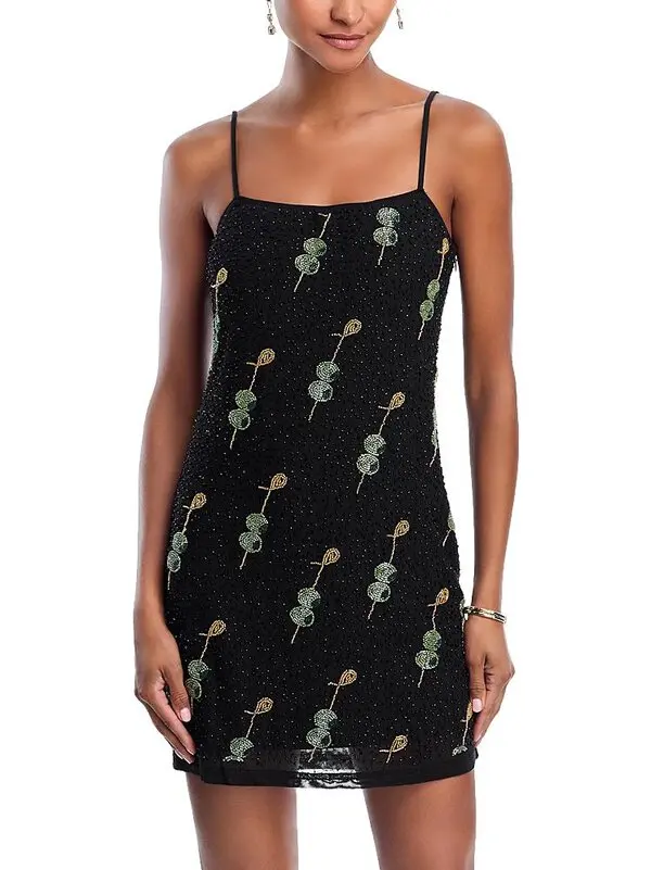 Aqua Angelica Hicks Sleeveless Mini Dress - Black