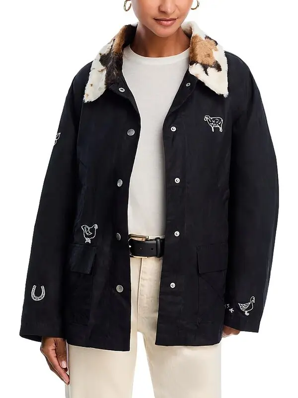 Aqua Angelica Hicks Barn Animal Jacket - Black