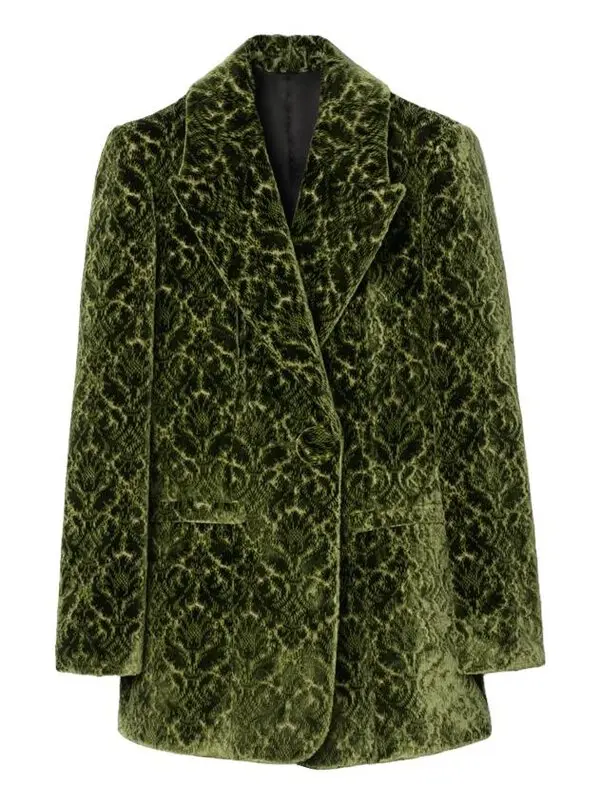 Burberry Baroque Velvet Blazer - Green