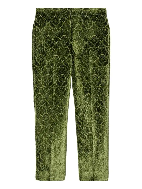 Burberry Baroque Velvet Tailored Trousers - Green