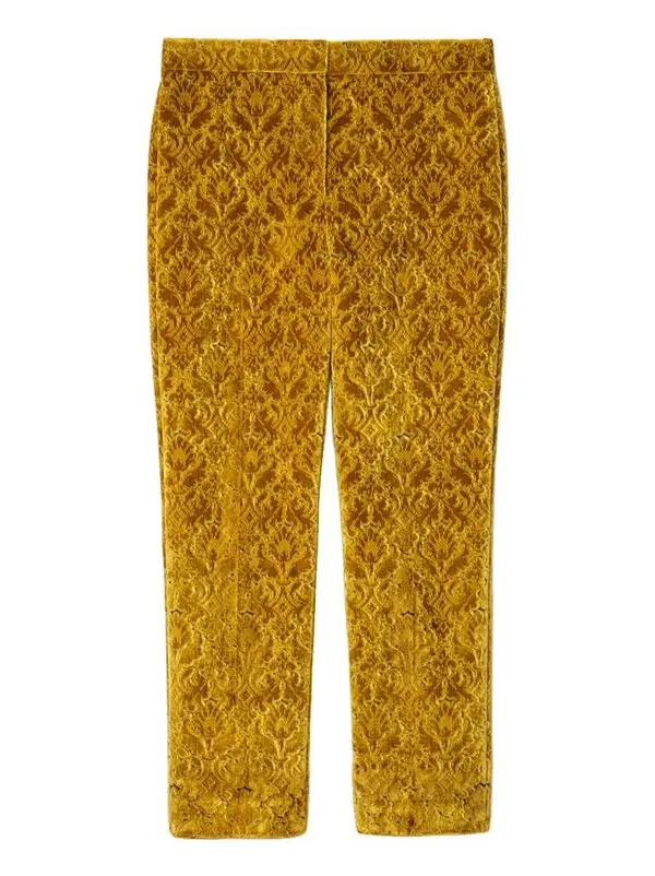 Burberry Baroque Velvet Tailored Trousers - Pear Yellow