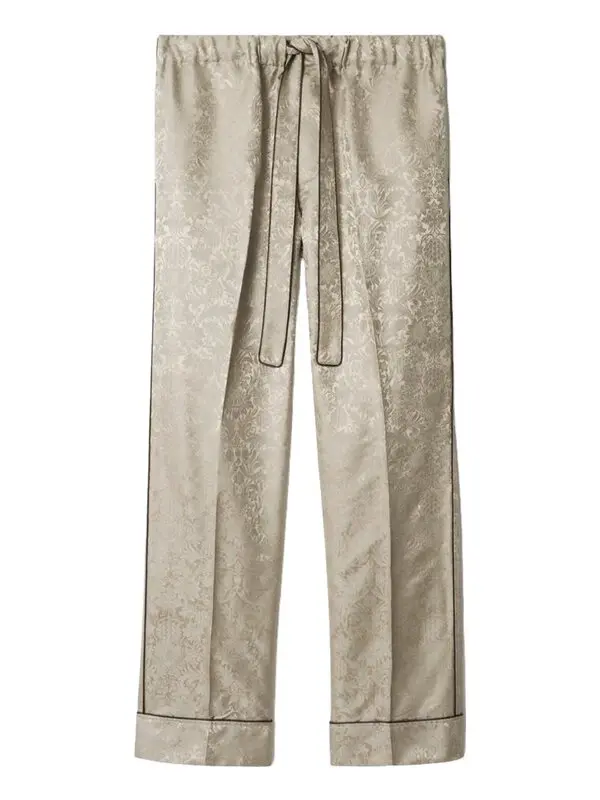 Burberry Sunflower Silk Pyjama Trousers - Taupe Beige