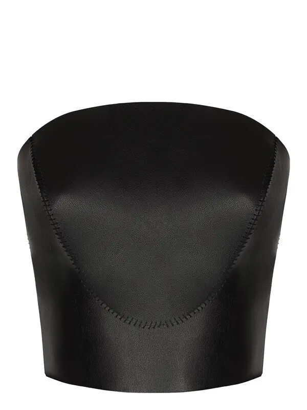 ANDRES OTALORA Un Arco Leather Corset Top - Black