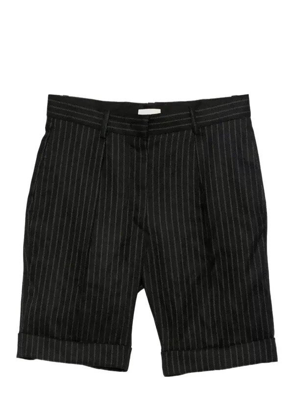 Isabel Marant Pinstripe Rolled Hem Shorts - Black