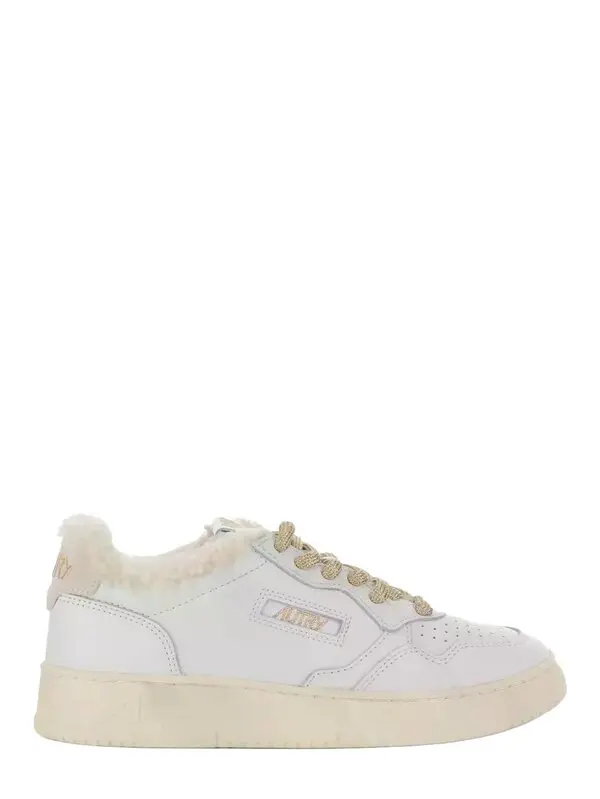 AUTRY Medalist Shearling-trimmed Sneakers - White