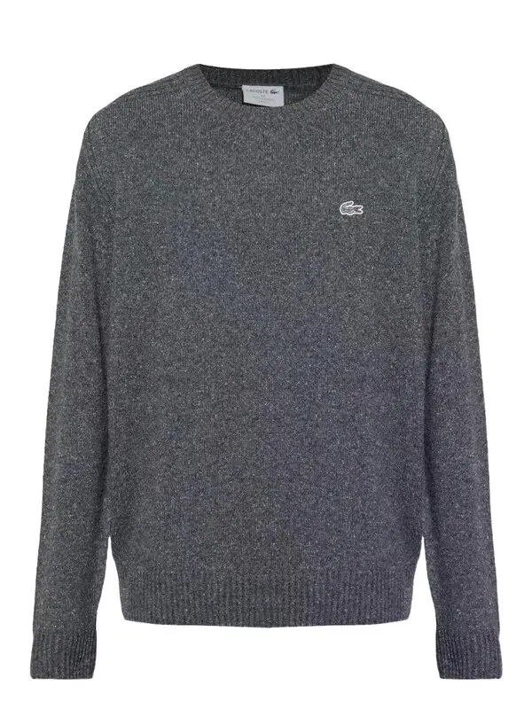 Lacoste Crocodile-embroidered Wool Sweater - Grey