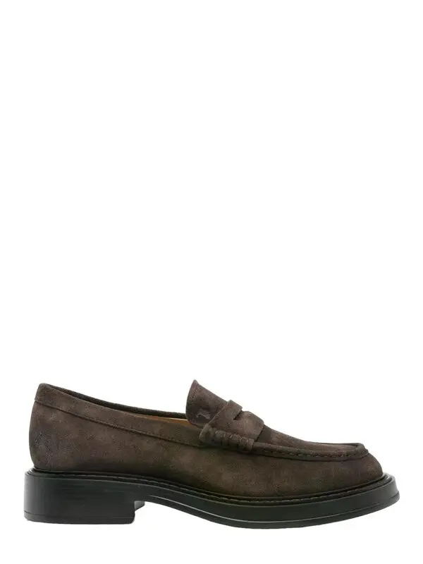 TOD'S Suede Penny Loafers - Brown