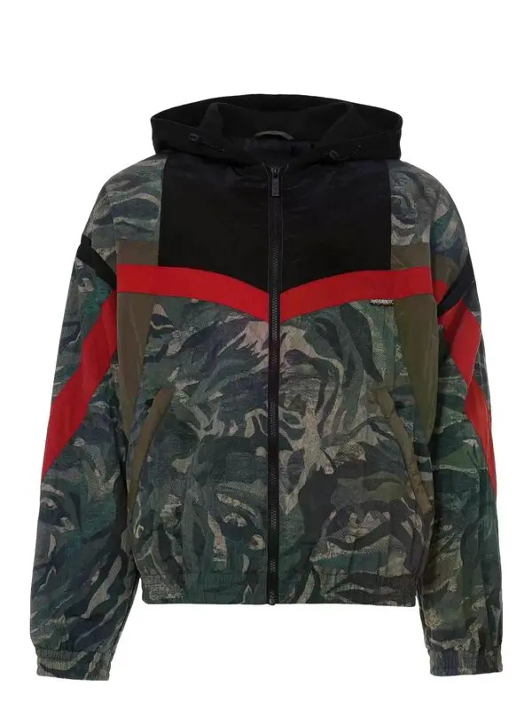 Just Cavalli Tiger Camu Hooded Jacket - Green