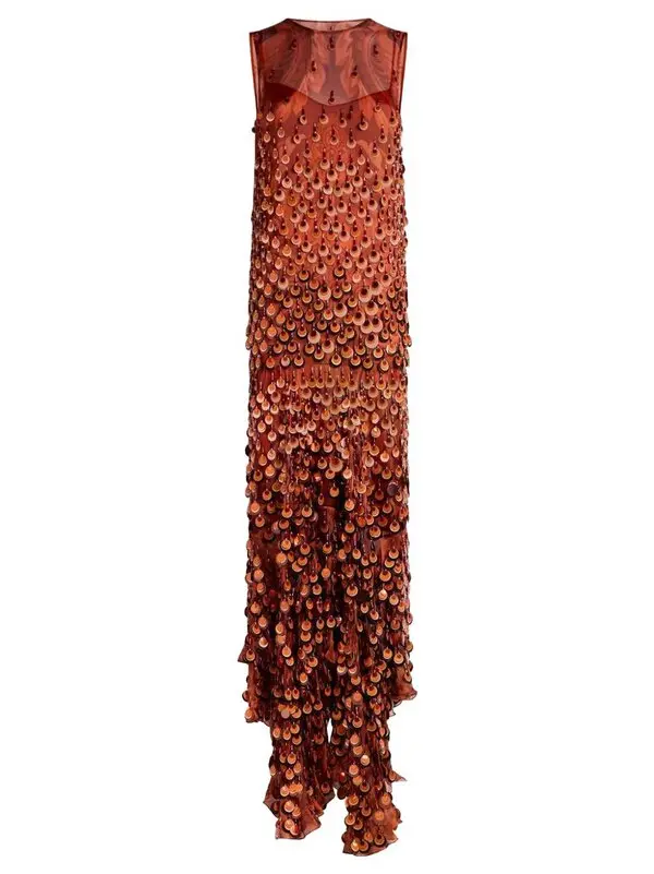 Etro Sequin-embellished Sleeveless Dress - Red