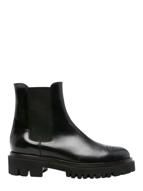 TRUMAN´S Perforated Leather Chelsea Boots - Black