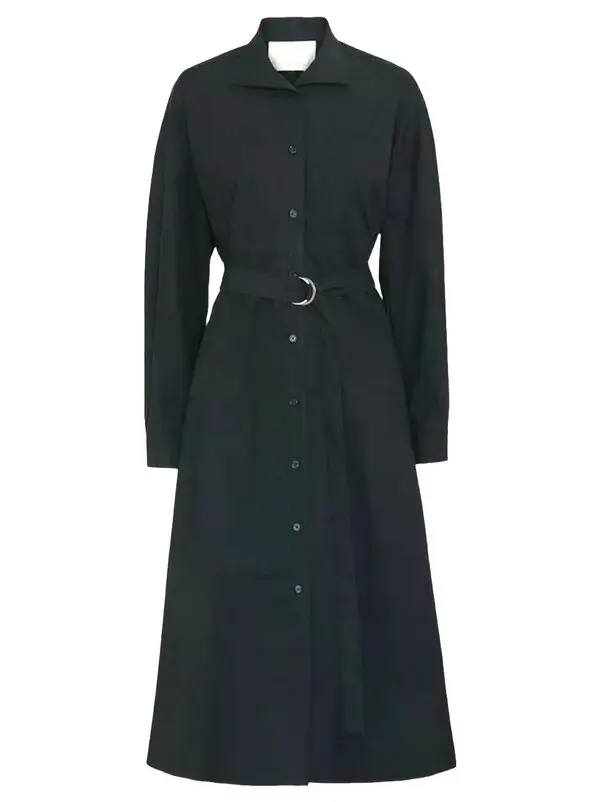 Remain Birger Christensen Belted Long-sleeve Shirt Dress - Black