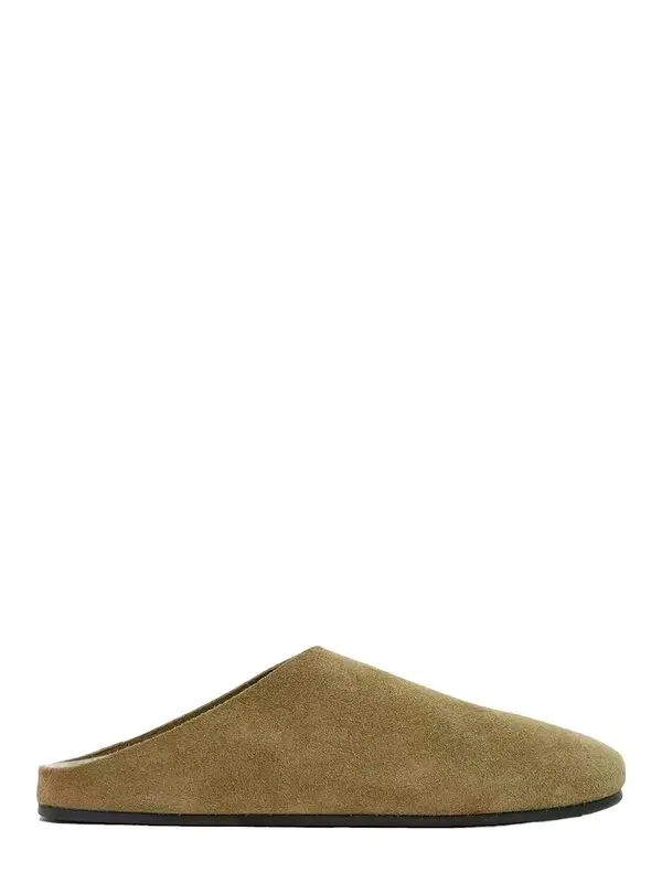 THE ROW Suede Flat Mules - Green