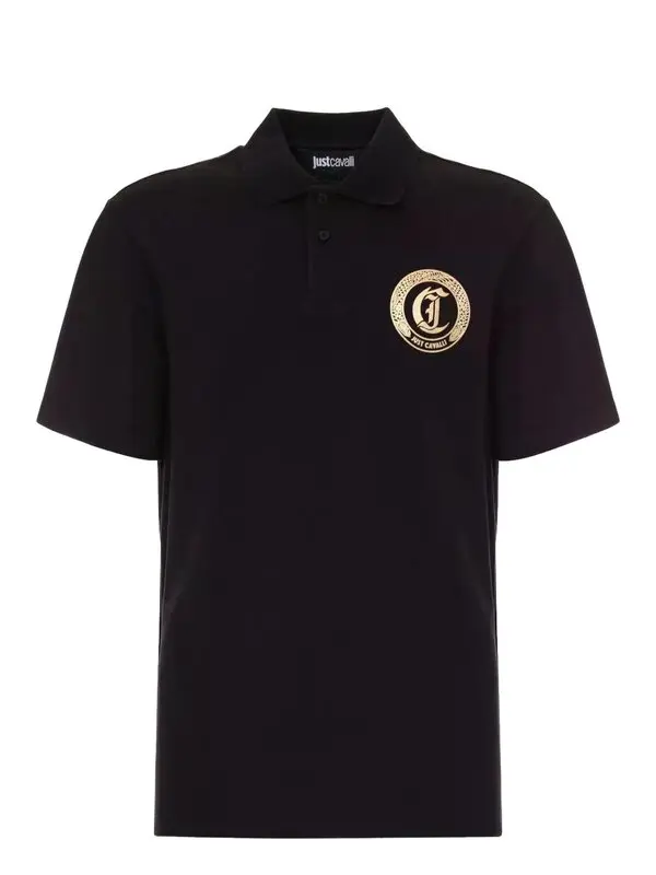 Just Cavalli Jc Monogram Polo Shirt - Black