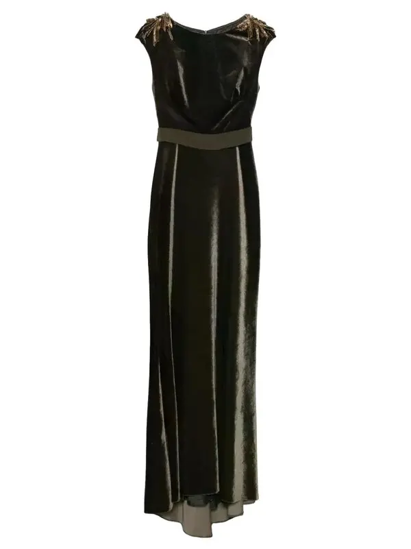 GEMY MAALOUF Sequin-embellished Velvet Dress - Green