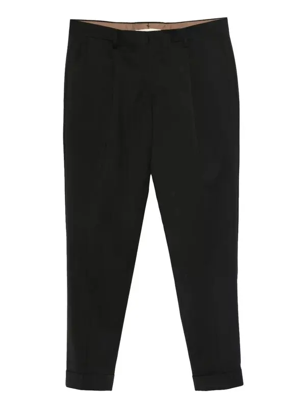 BRIGLIA 1949 Pleated-cuffed Trousers - Black