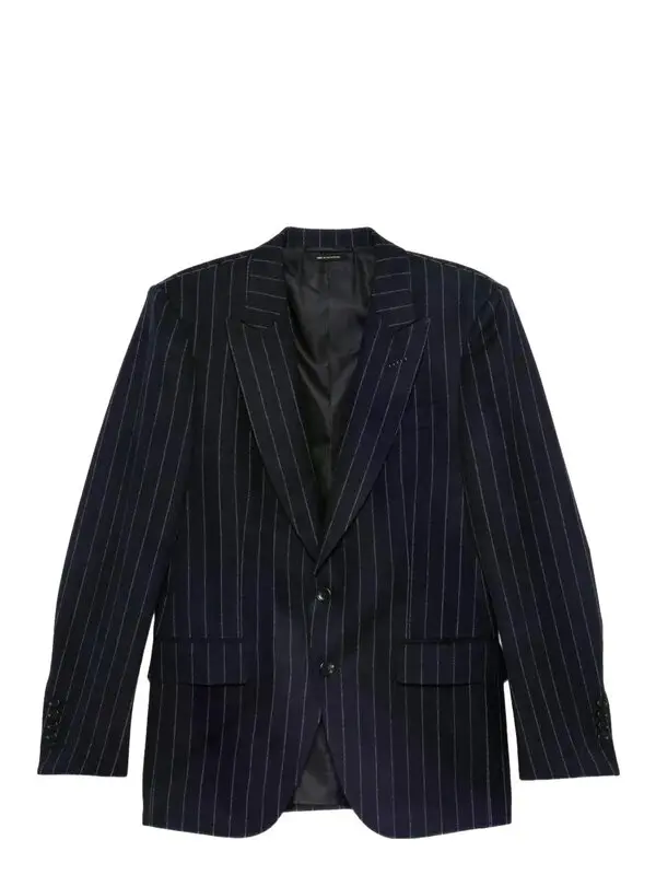 TOM FORD Pinstripe Wool Jacket - Blue