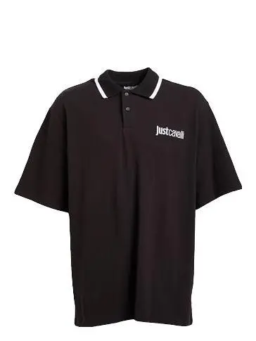 Just Cavalli Polo Shirt Size Cotton - Black