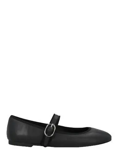 STUART WEITZMAN Leather Mary Jane Ballet Flats - Black