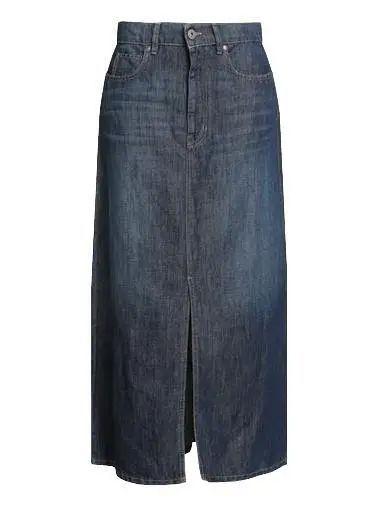 Max Mara Flared Denim Skirt - Blue