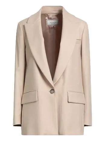 Peserico Single-breasted Blazer In Virgin Wool, Cashmere And Elastane - Beige
