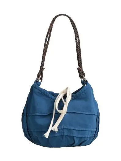 Rosso35 Handbag In Cotton And Linen - Blue