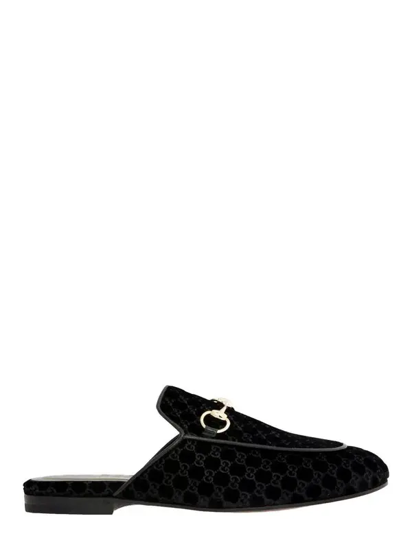 Gucci Horsebit Velvet Mules - Black