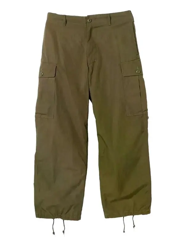 BEAMS Wide Leg Cargo Trousers - Green