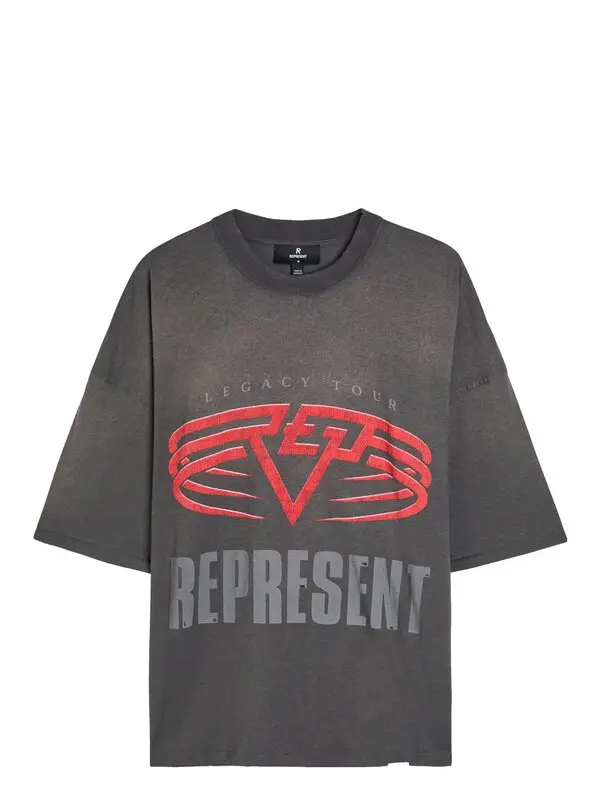 REPRESENT Living Legacy Logo Cotton T-shirt - Grey