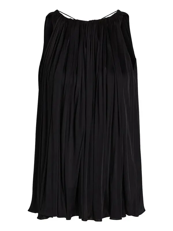 Loewe Halter Ruched Satin Top - Black