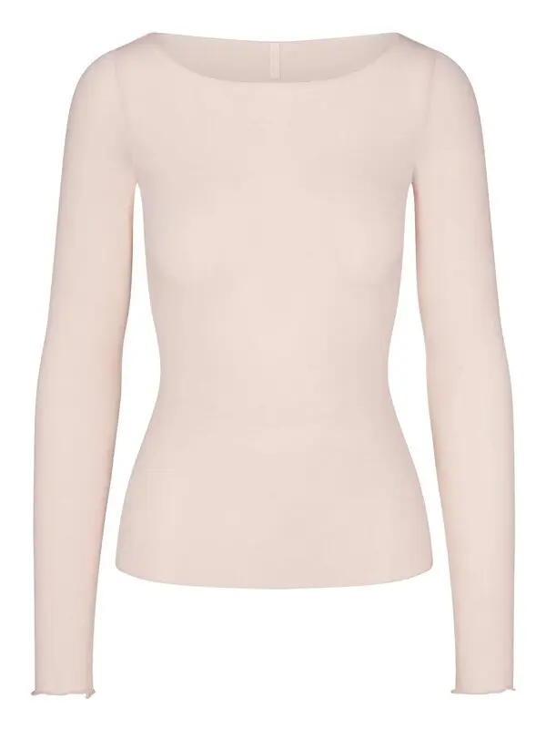 SKIMS Long Sleeve Boatneck Top - Primrose
