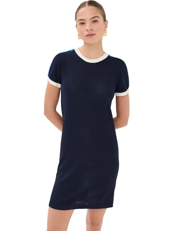 STATE & LAKE Ringer Track Dress - Navy/cobalt/white