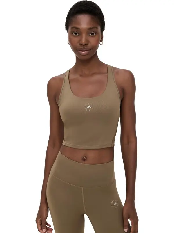 Adidas By Stella McCartney Truestrength Yoga Crop Top - Brown Moss