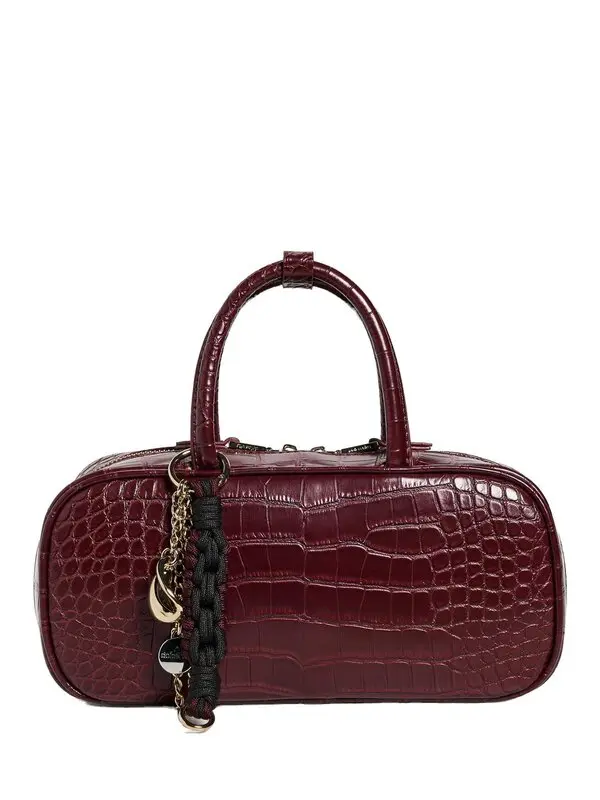 Dolce Vita Flyn Handbag - Burgundy Croco Leather