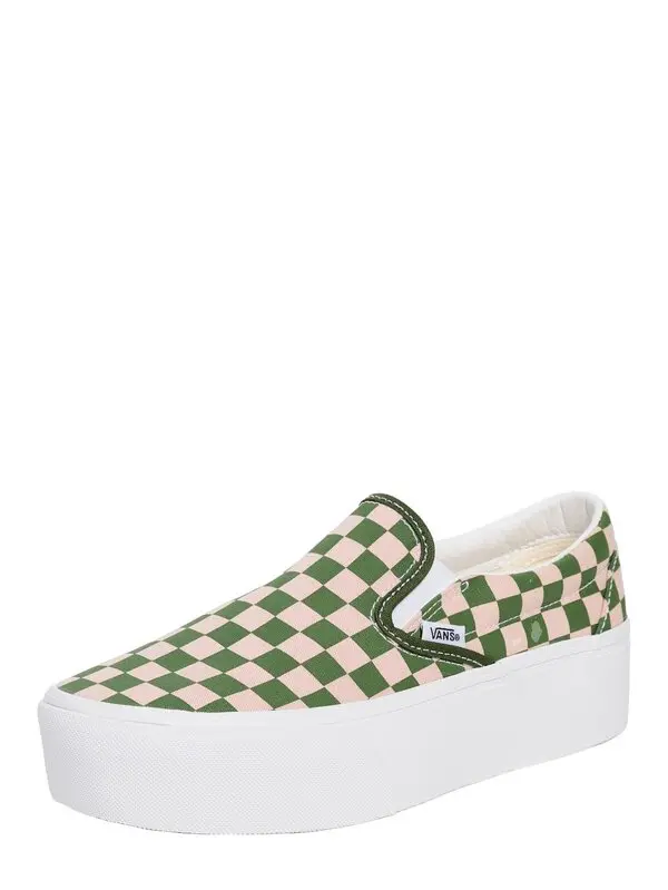 VANS Classic Slip-on Stackform Sneakers - Checkerboard Rose/forest