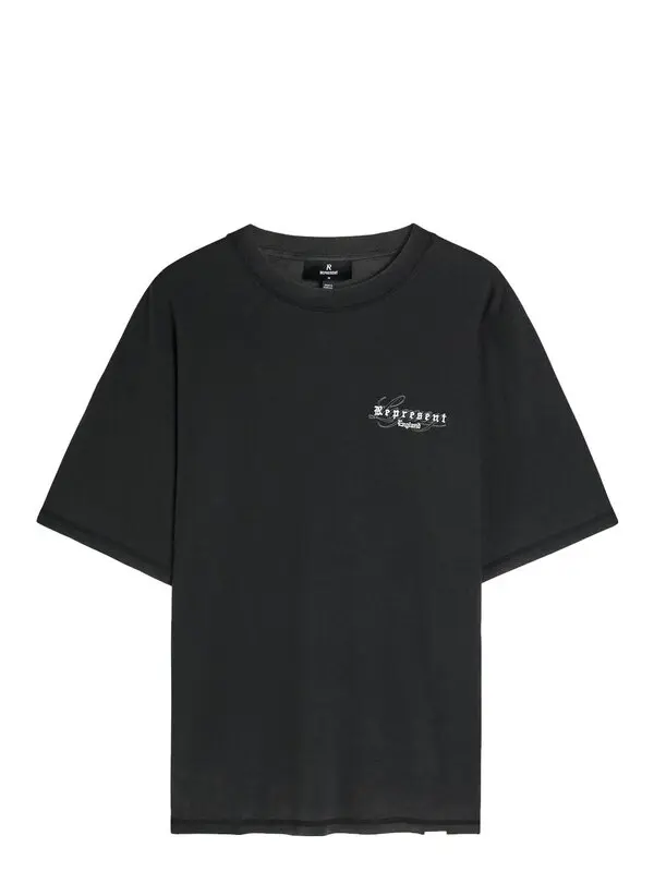 REPRESENT Legacy Overprint Logo Cotton T-shirt - Black