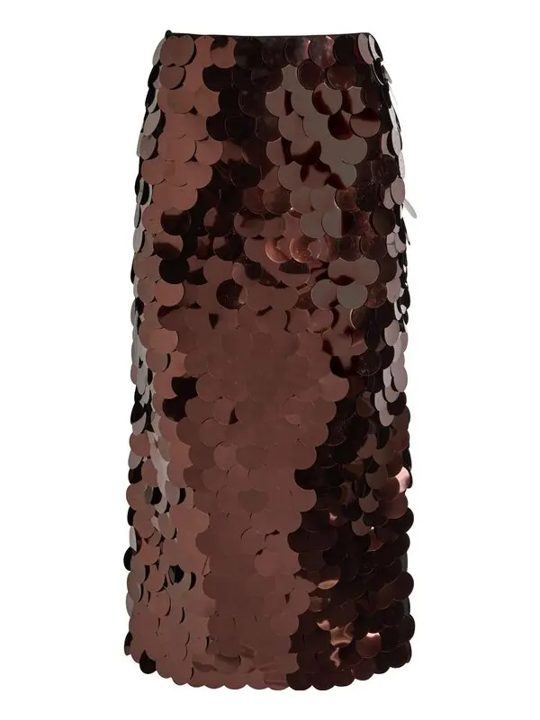 ROKSANDA Halin Embellished Midi Mesh Skirt - Bronze