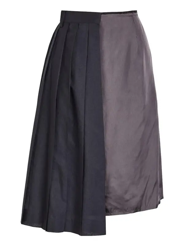 MAISON MARGIELA Panelled Satin Midi Skirt - Black