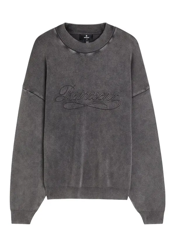 REPRESENT Stamped Logo Cotton Jumper - Grey