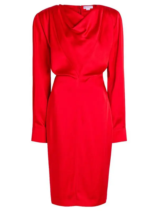 Stella McCartney Draped Satin-crepe Midi Dress - Red