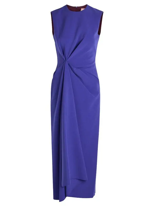 ROKSANDA Almas Gathered Crepe Midi Dress - Purple